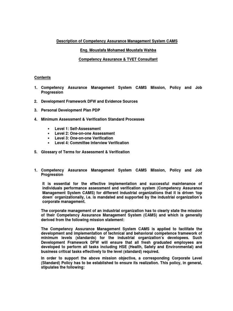 CompetencyAssuranceManagementSystem PDF | PDF