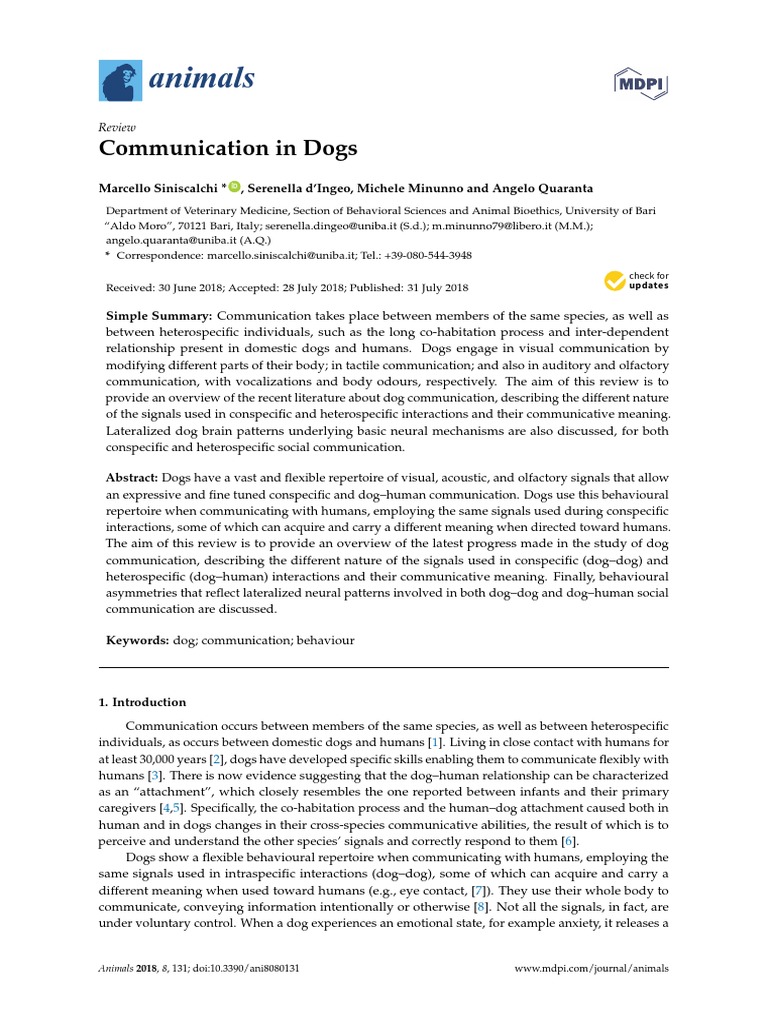 Animals: Communication in Dogs | PDF | Facial Expression | Body Language