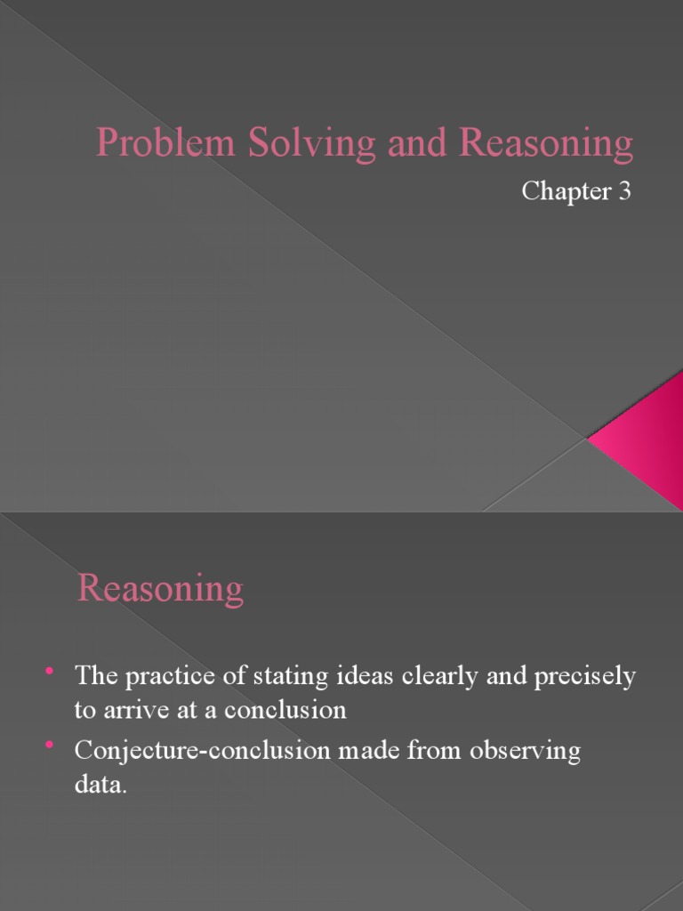Reasoning and Problem Solving: An Analysis of Types of Reasoning, Logical Thinking Processes ...