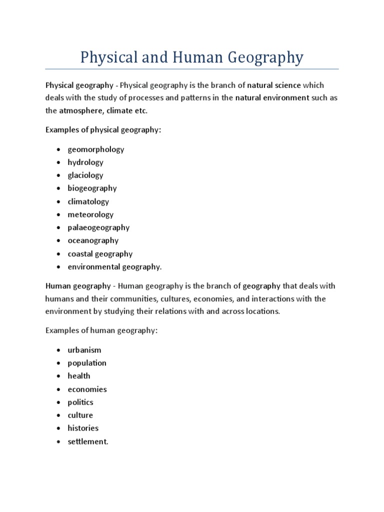Physical and Human Geography | PDF