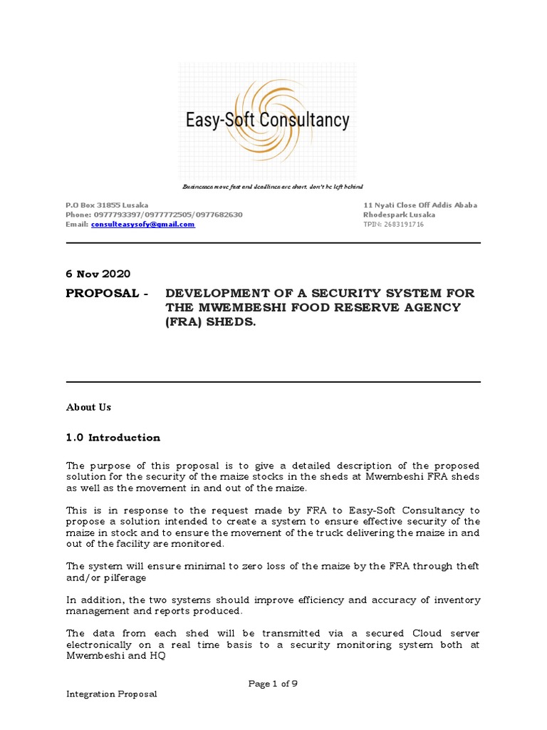 Proposal For The Security of The FRA Sheds | PDF | Cloud Computing ...