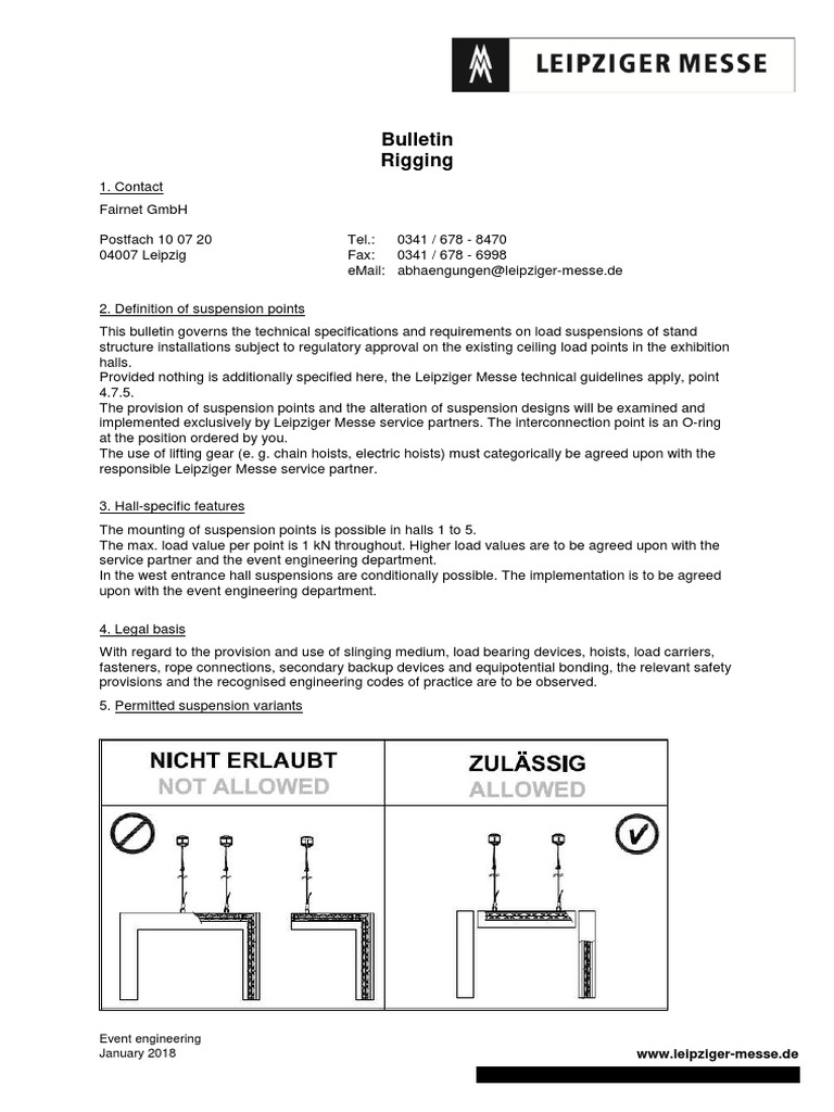 Bulletin Rigging: Event Engineering January 2018 | PDF | Rope | Wire