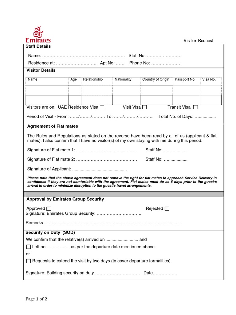 Visitor's Request Form PDF | PDF | Travel Visa | Cultural Globalization