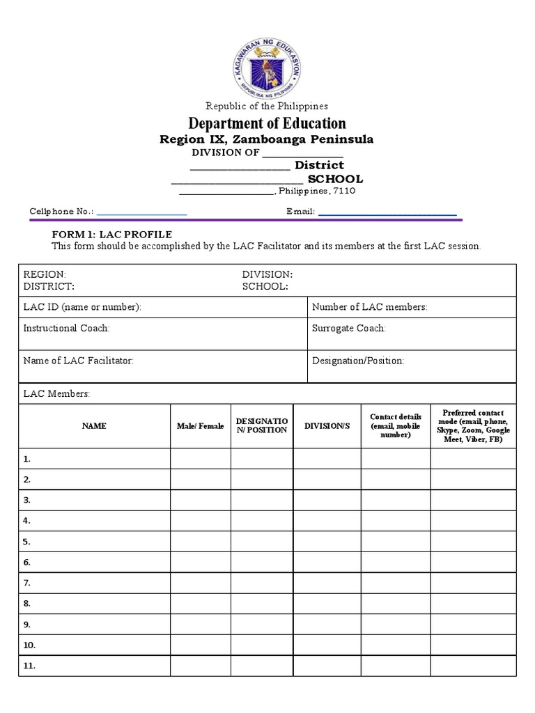 LDM2 LAC Profile Sheet | PDF
