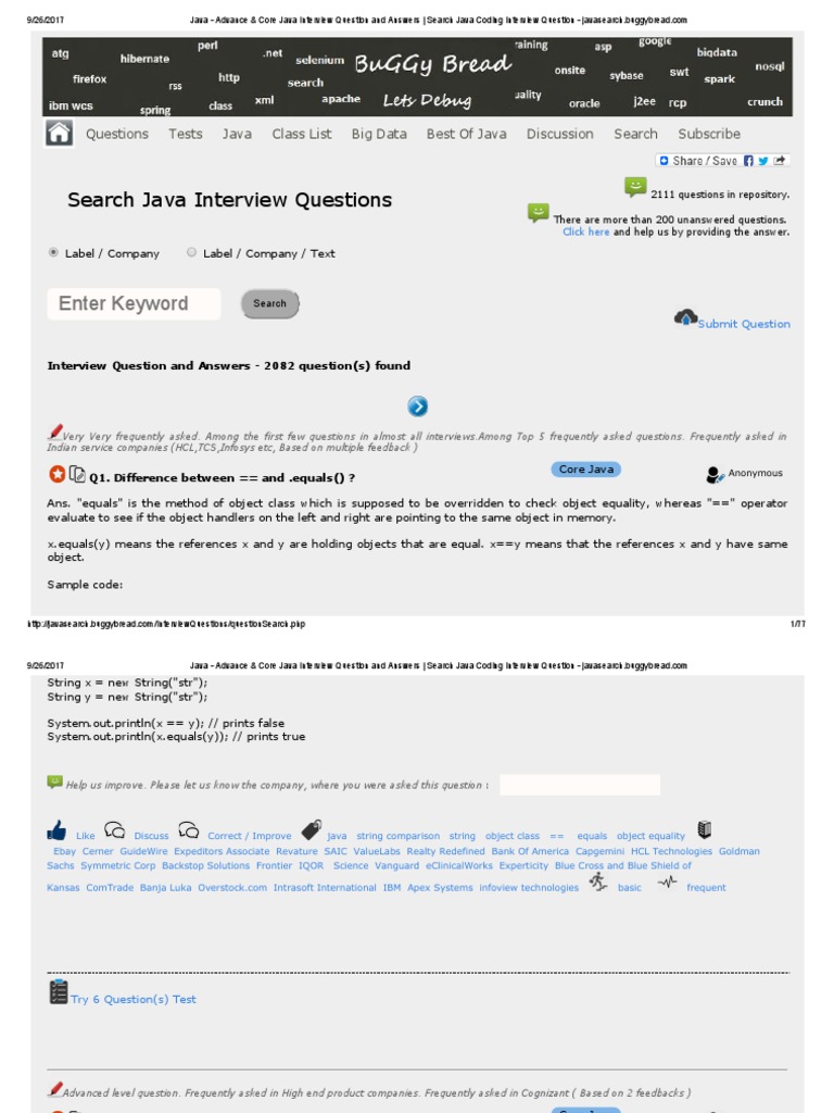 Java Interview Questions and Answers | PDF | Method (Computer ...