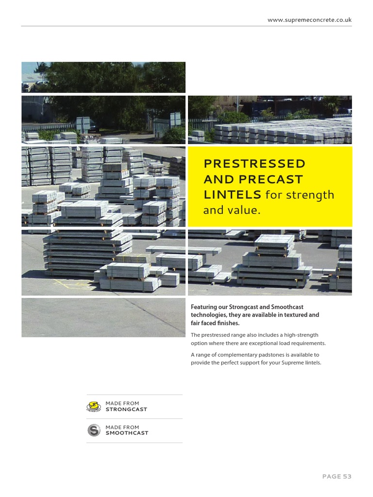 Prestressed Concrete Lintel Specifications | PDF