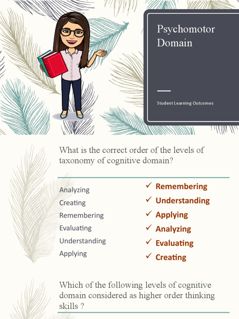 Psychomotor Domain: Student Learning Outcomes | PDF | Understanding ...