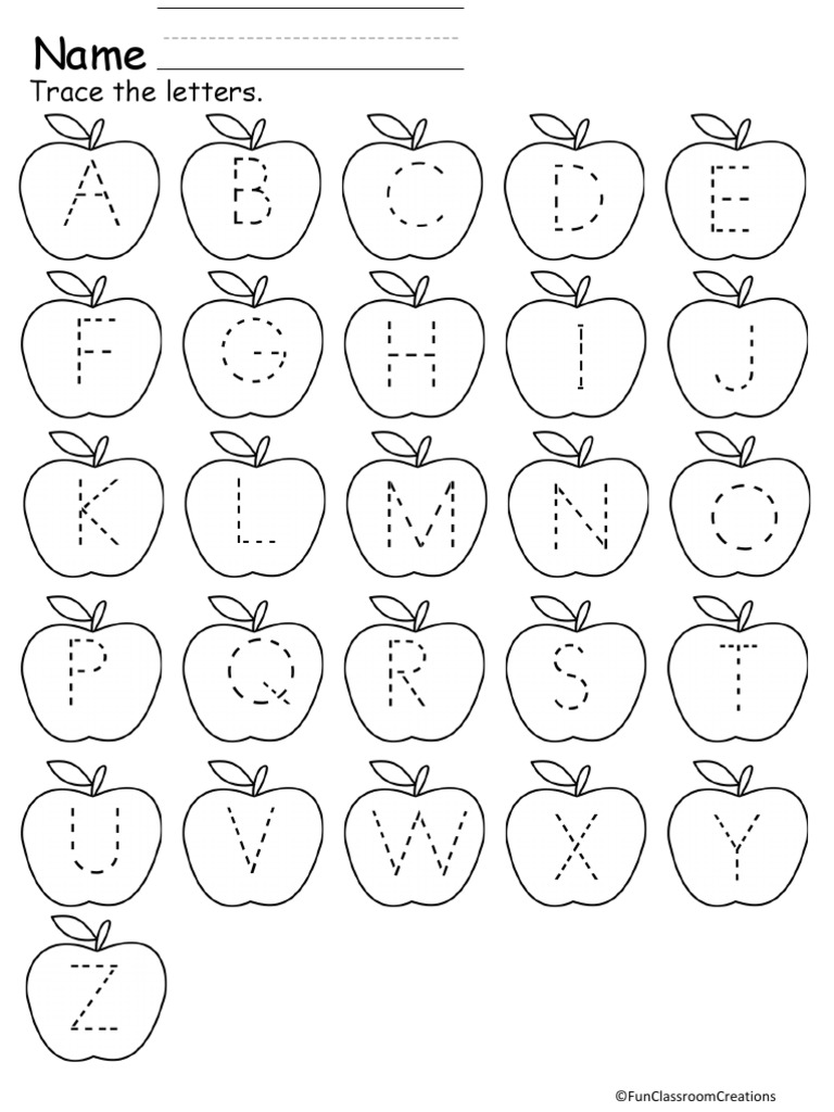 Alphabet Letter Tracing Uppercase Apples | PDF