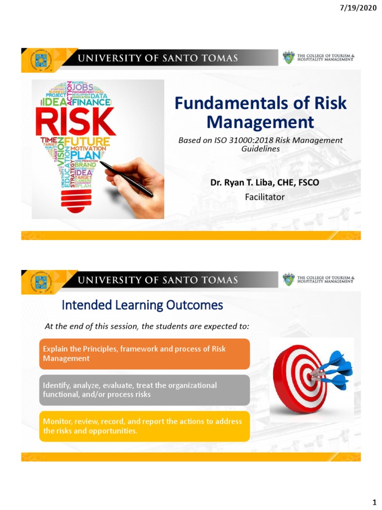 Chapter 1.2 Framework of Risk Management PDF | PDF | Risk Management | Risk