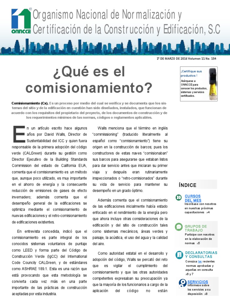 Comisionamiento | PDF | Uso eficiente de energía | Liderazgo en Energía y Diseño Ambiental