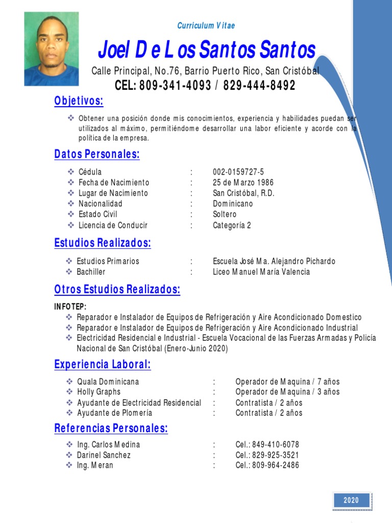 Curriculum Joel | PDF | República Dominicana