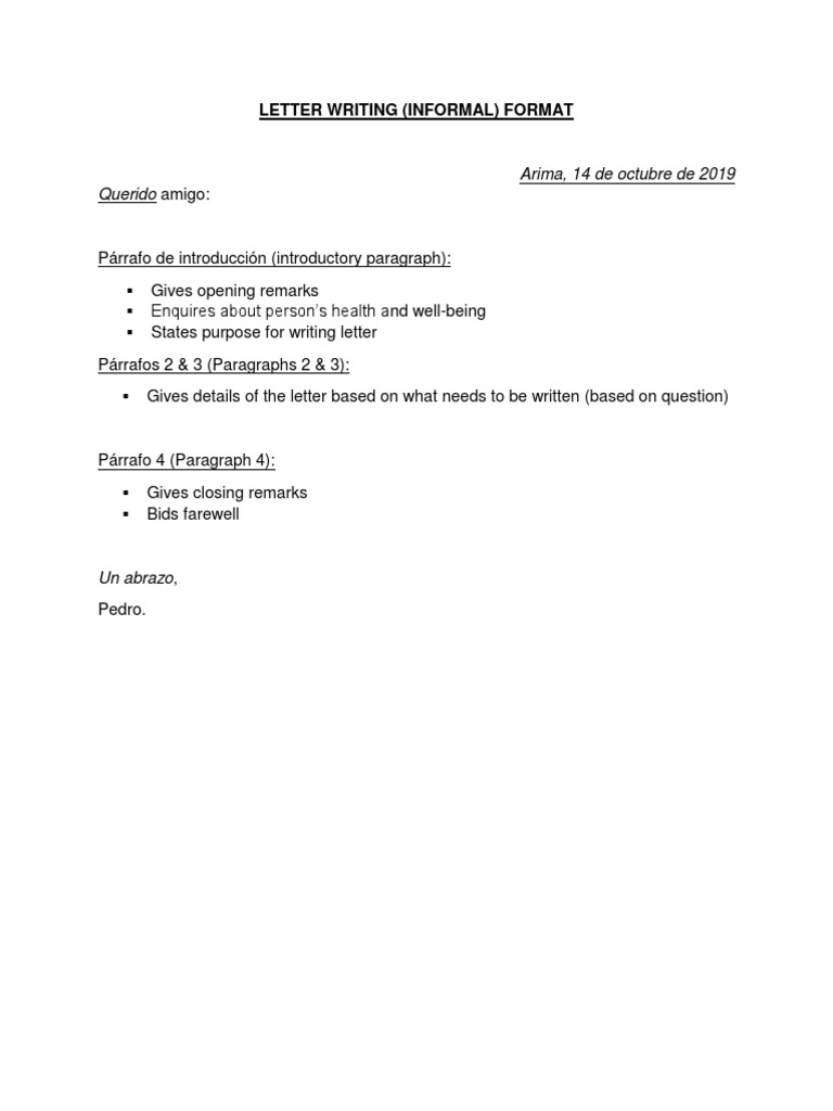 Letter Writing Format Csec PDF | PDF | Cocina, comidas y vino