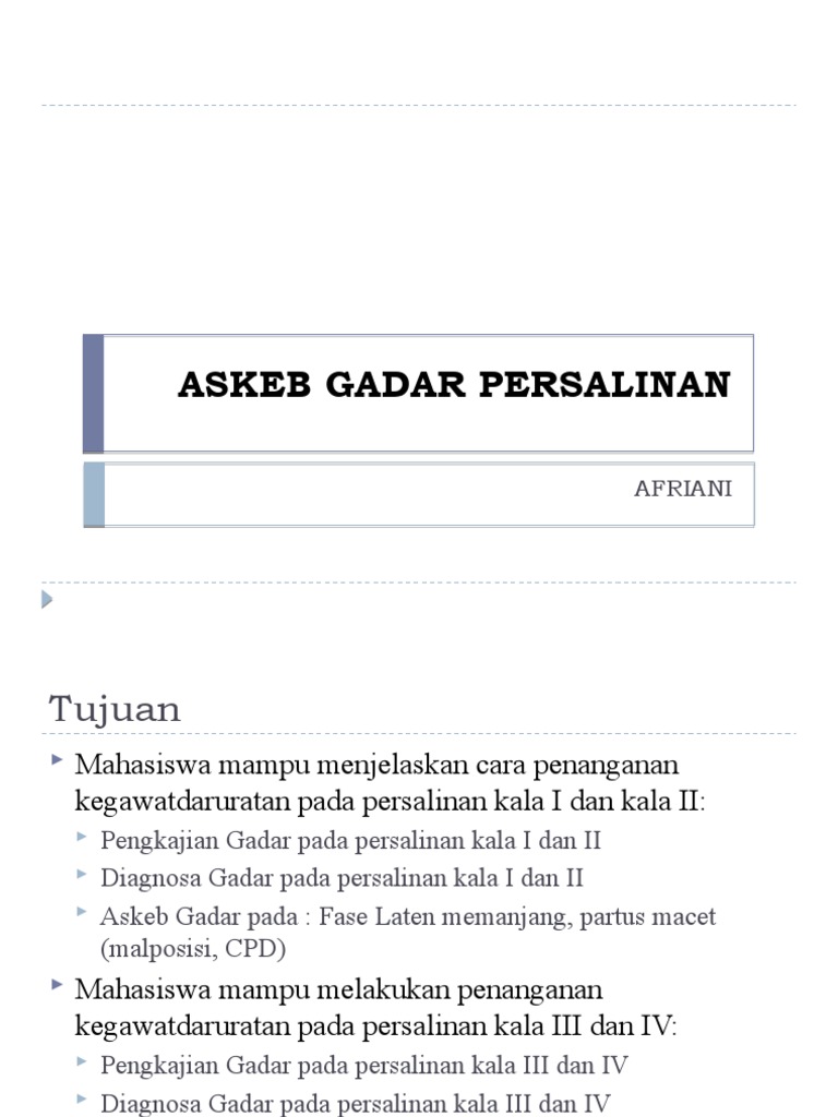 Fase Laten Memanjang Dan Partus Macet | PDF