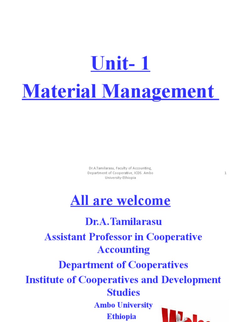 Unit-1 Material Management | PDF | Inventory | Business Process Management
