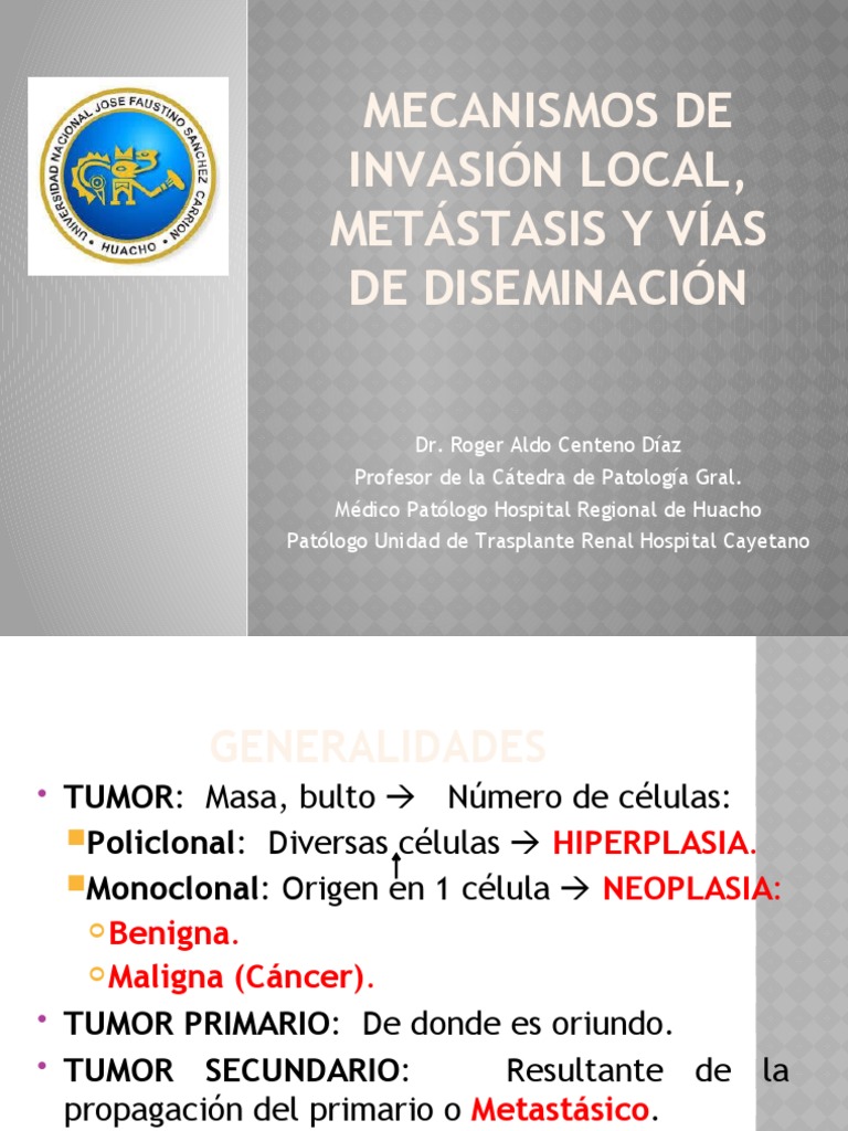 Mecanismos de Invasion Local y Metastasis y Vias | PDF | Metástasis ...