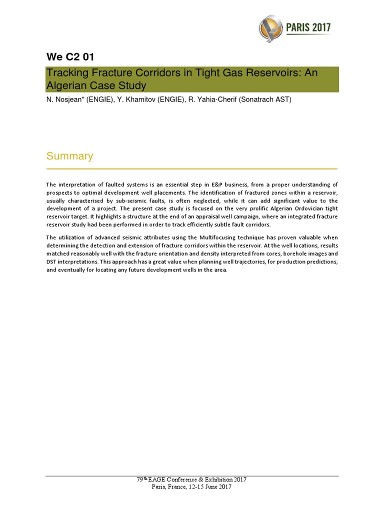 Fracture Corridor Tracking in Algeria | PDF | Petroleum Reservoir ...