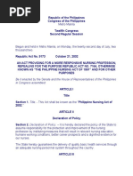 Summary of RA 9173 | PDF | Nursing | Health Care