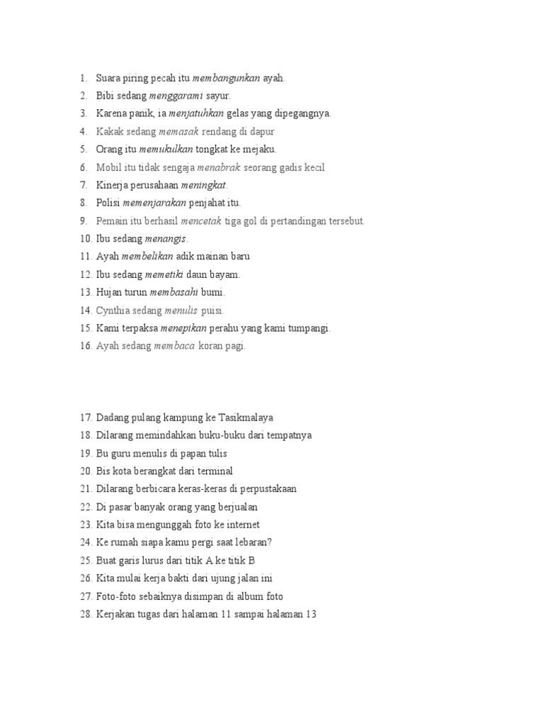 Soal Imbuhan Me untuk Kelas 5 SD | PDF