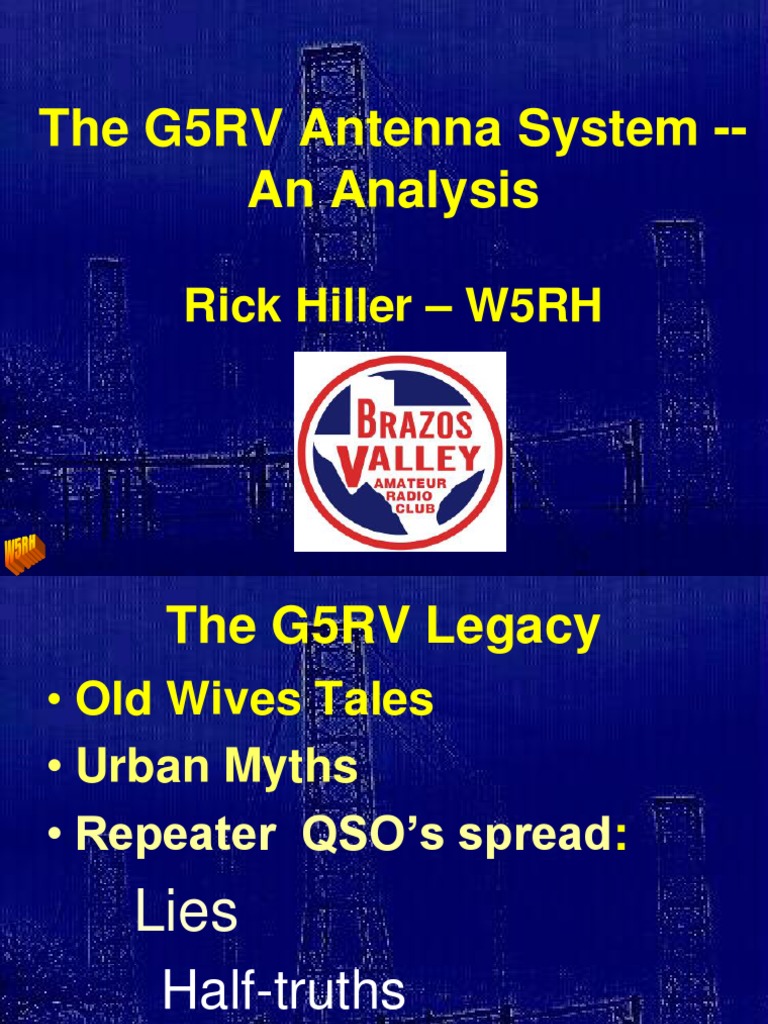 The G5RV Antenna System - An Analysis: Rick Hiller - W5RH | PDF
