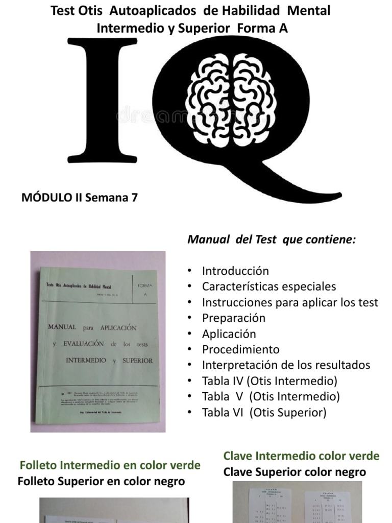 Test Otis Autoaplicados Intermedio y Superior PDF | PDF | Cociente de ...