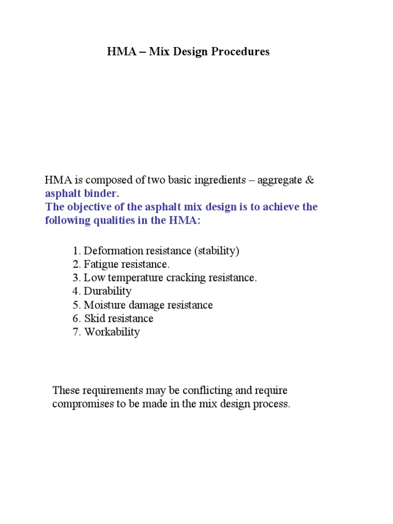 HMA - Mix Design Procedures | PDF | Asphalt | Concrete