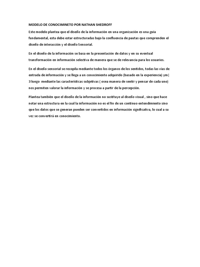 Modelo de Conocimineto Por Nathan Shedroff | PDF