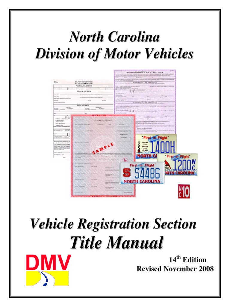 North Carolina Vehicle Title Manual | PDF | Department Of Motor ...