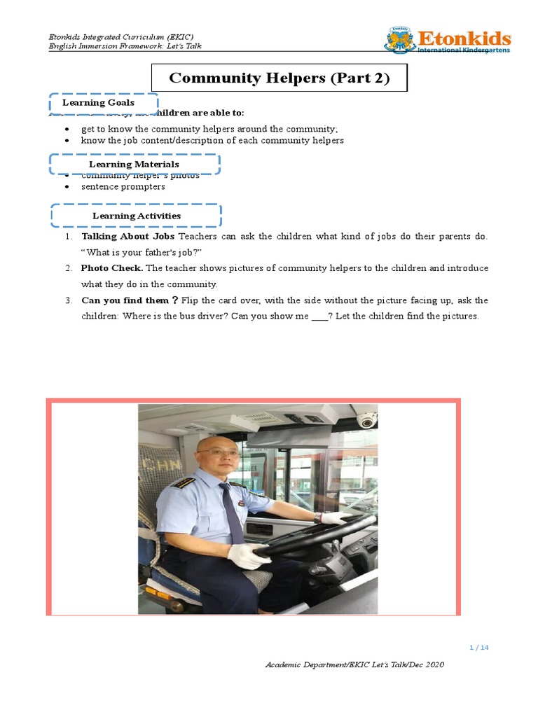 Community Helpers (Part 2) : After This Activity, The Children Are Able ...