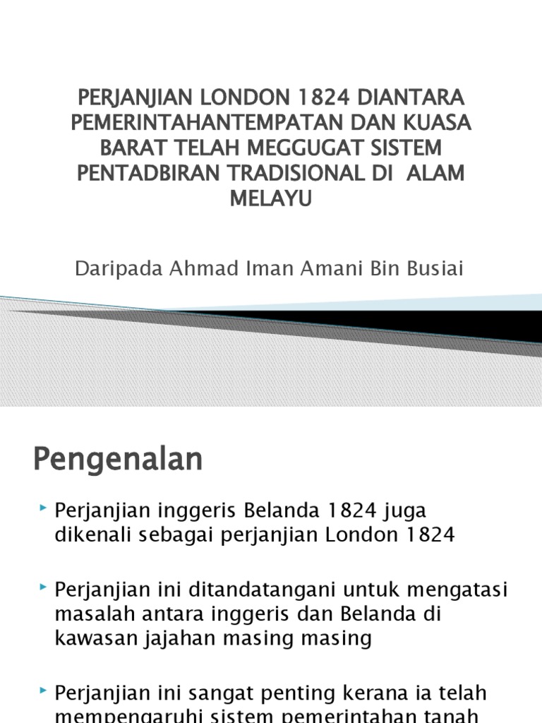 Perjanjian London 1824 Diantara Pemerintahantempatan Dan Kuasa Barat | PDF