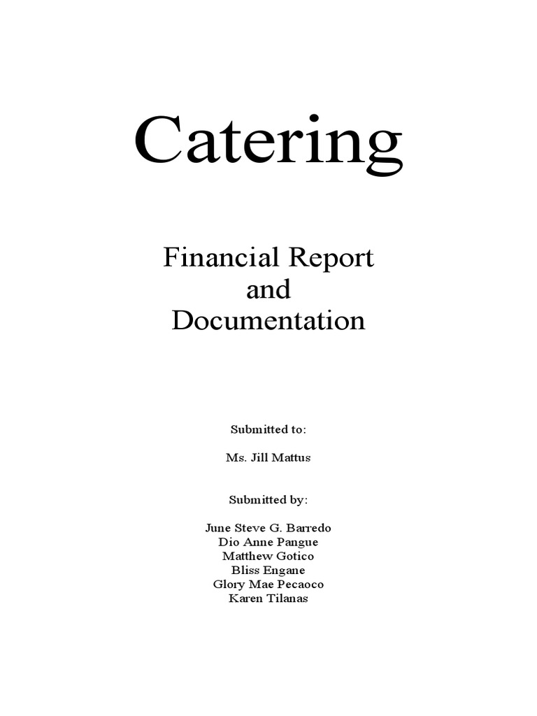 Catering: Financial Report and Documentation | Download Free PDF ...