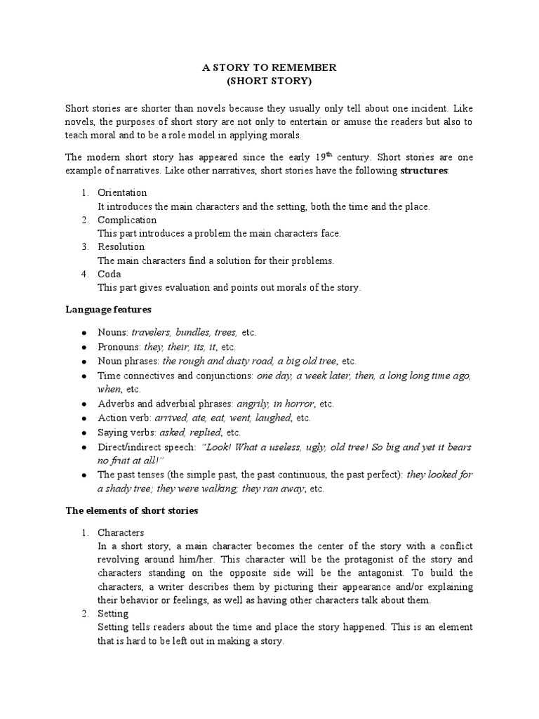 A Story To Remember | PDF | Plot (Narrative) | Narration