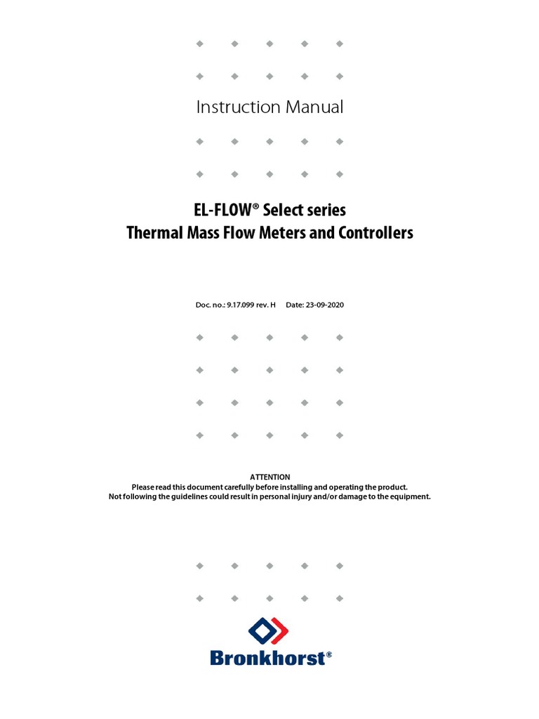 Bronkhorst Manual EL FLOW Select | PDF | Calibration | Flow Measurement