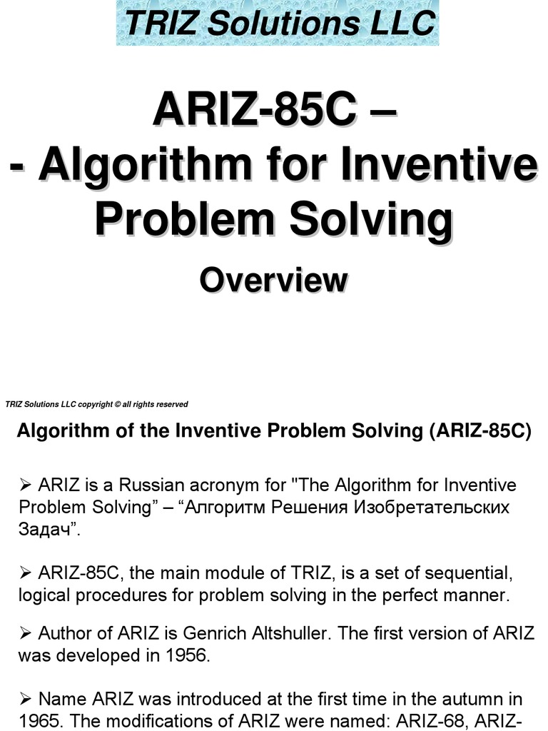 1 4 Short ARIZ85C Israel 11 09 20091 | PDF | Cognitive Science ...
