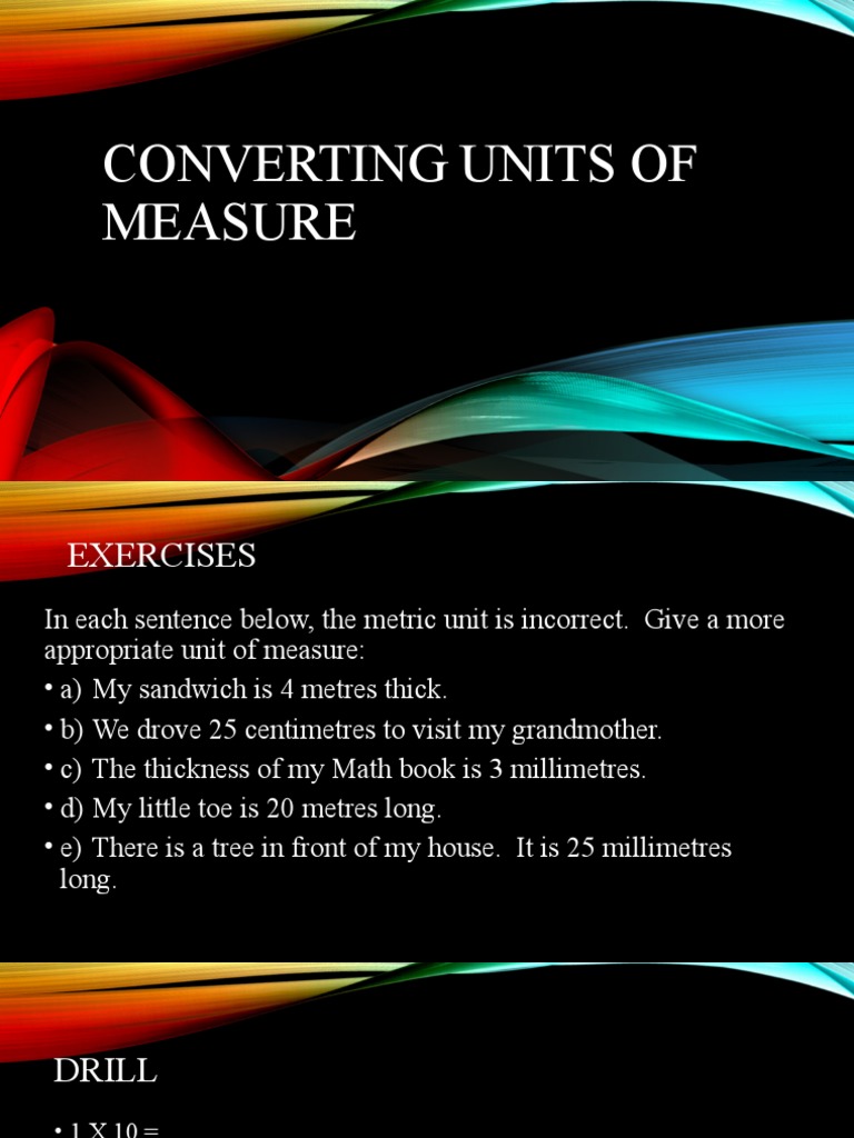Unit Conversion Exercises and Activities | PDF | Home & Garden
