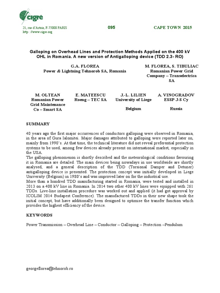 2015 CIGRE South Africa, Paper 095 (12.05.2015) | PDF | Electric Power ...