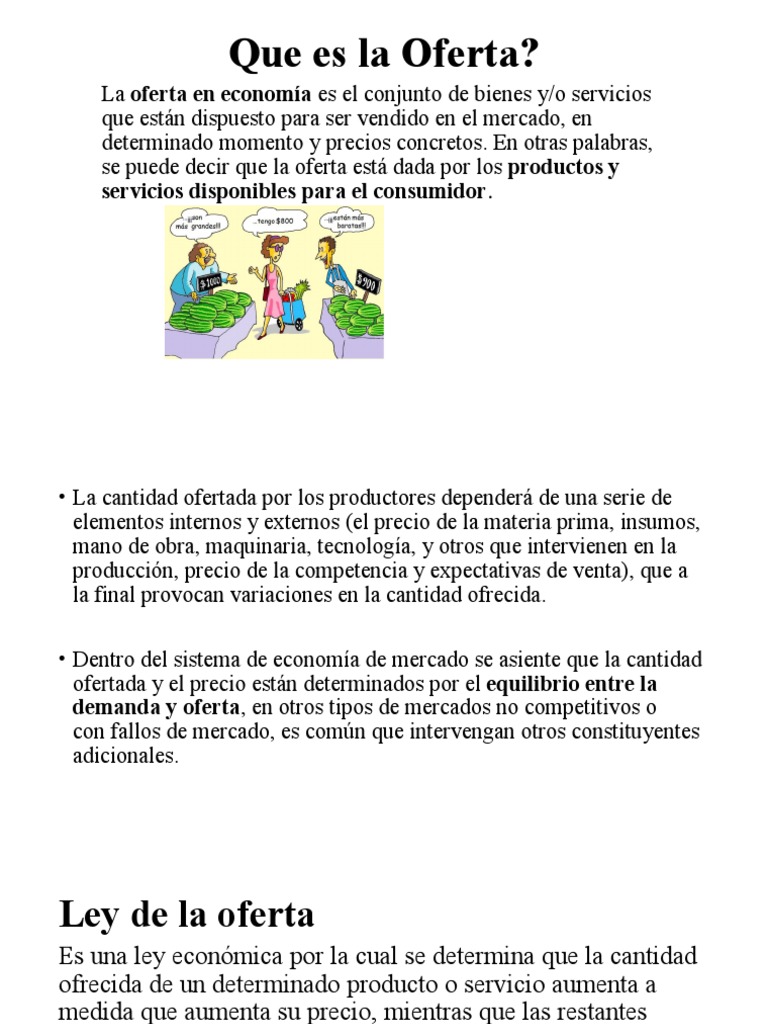Definición y Concepto de Oferta Económica | PDF | Oferta (economía ...