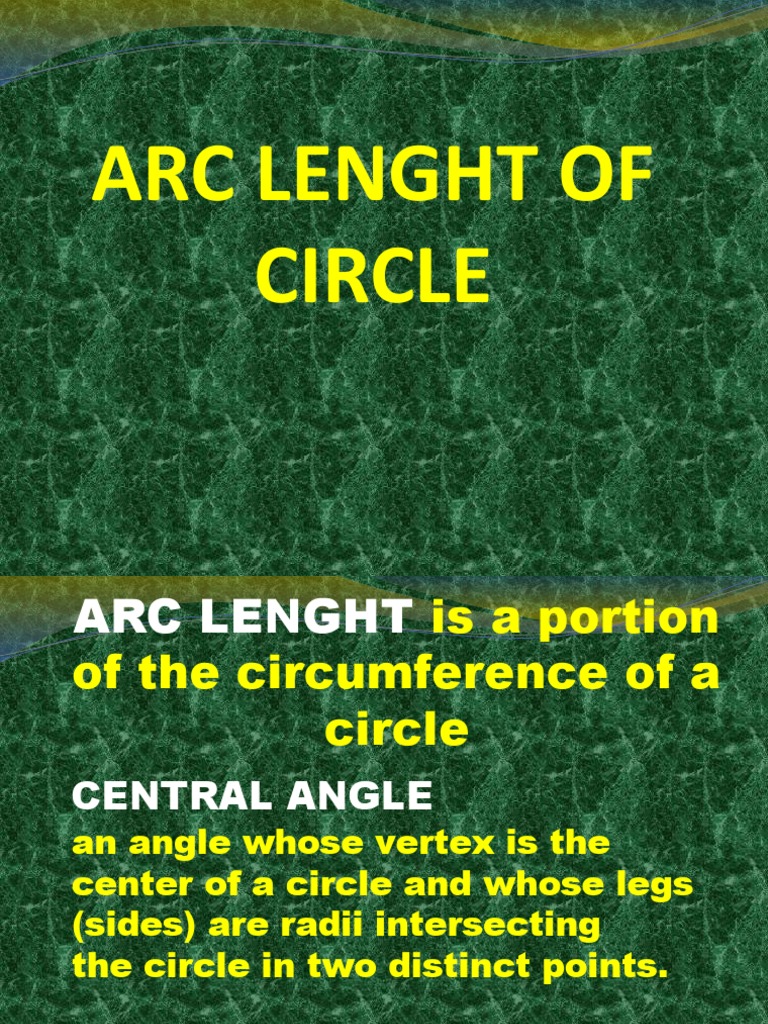 Arc Lenght of Circle | PDF | Angle | Trigonometry