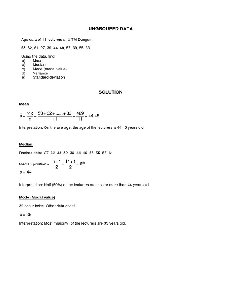 Solution Sta116 Part 3 | PDF | Mode (Statistics) | Coefficient Of Variation