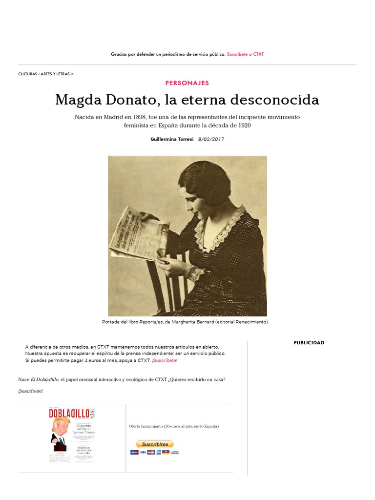 Magda Donato, La Eterna Desconocida - CTXT - Es PDF | PDF | Feminismo ...
