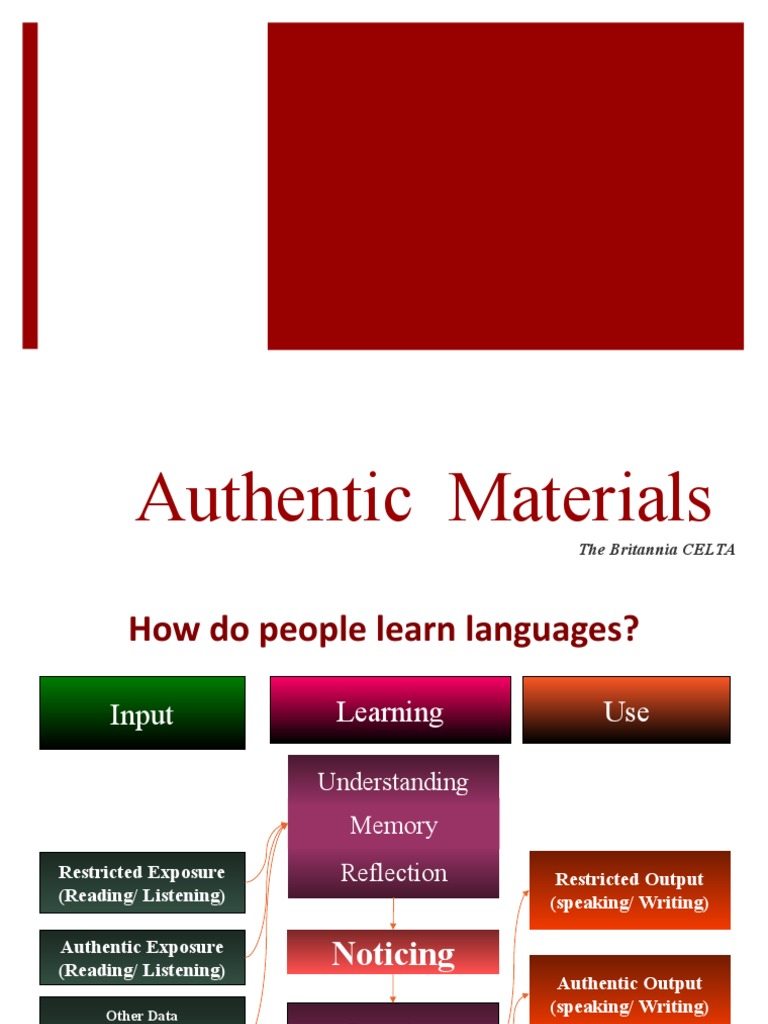 Using Authentic Materials in CELTA | PDF | Vocabulary | Behavior ...