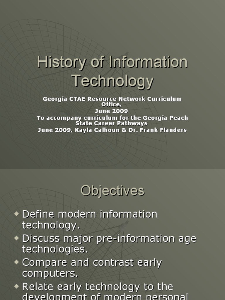 FS - 5.1 - History of Information Technology - KC | PDF | Information ...
