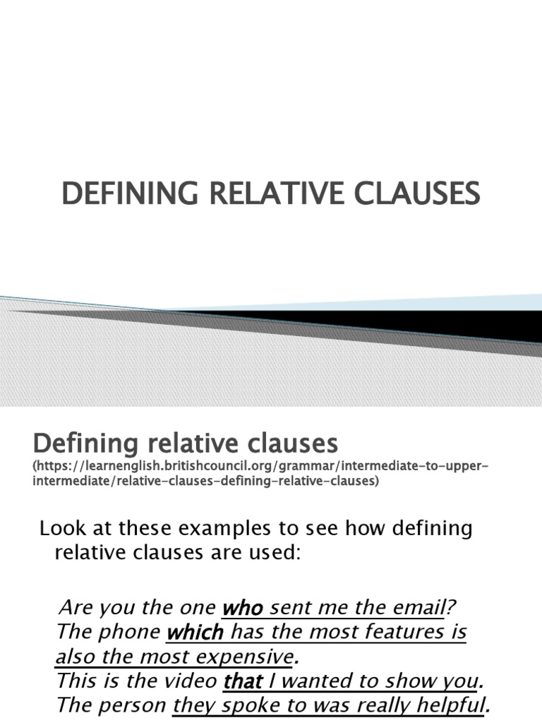 Defining Relative Clauses | PDF | Pharmacy | Linguistic Morphology