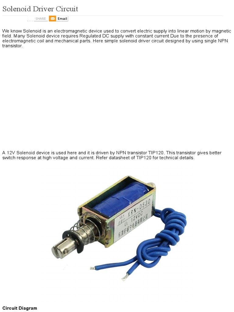 Simple 12V Solenoid Driver Circuit | PDF | Computers