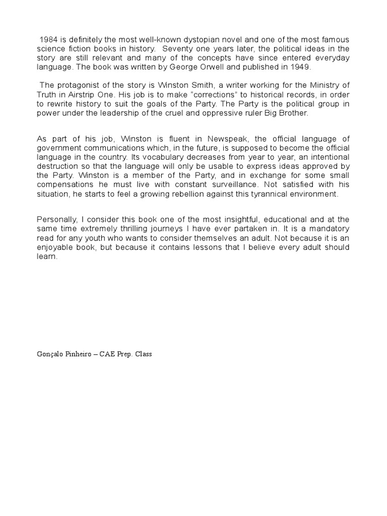 1984 Book Review | PDF