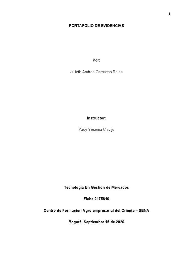 Portafolio de Evidencias - Final | PDF