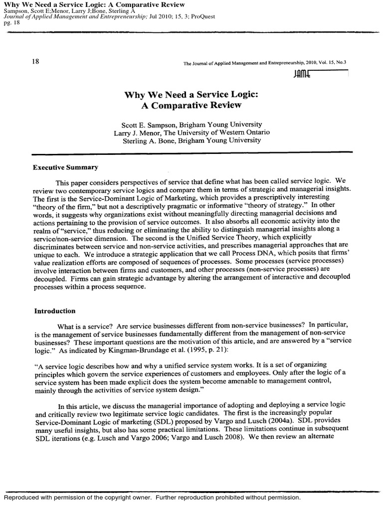 Service Logic | PDF