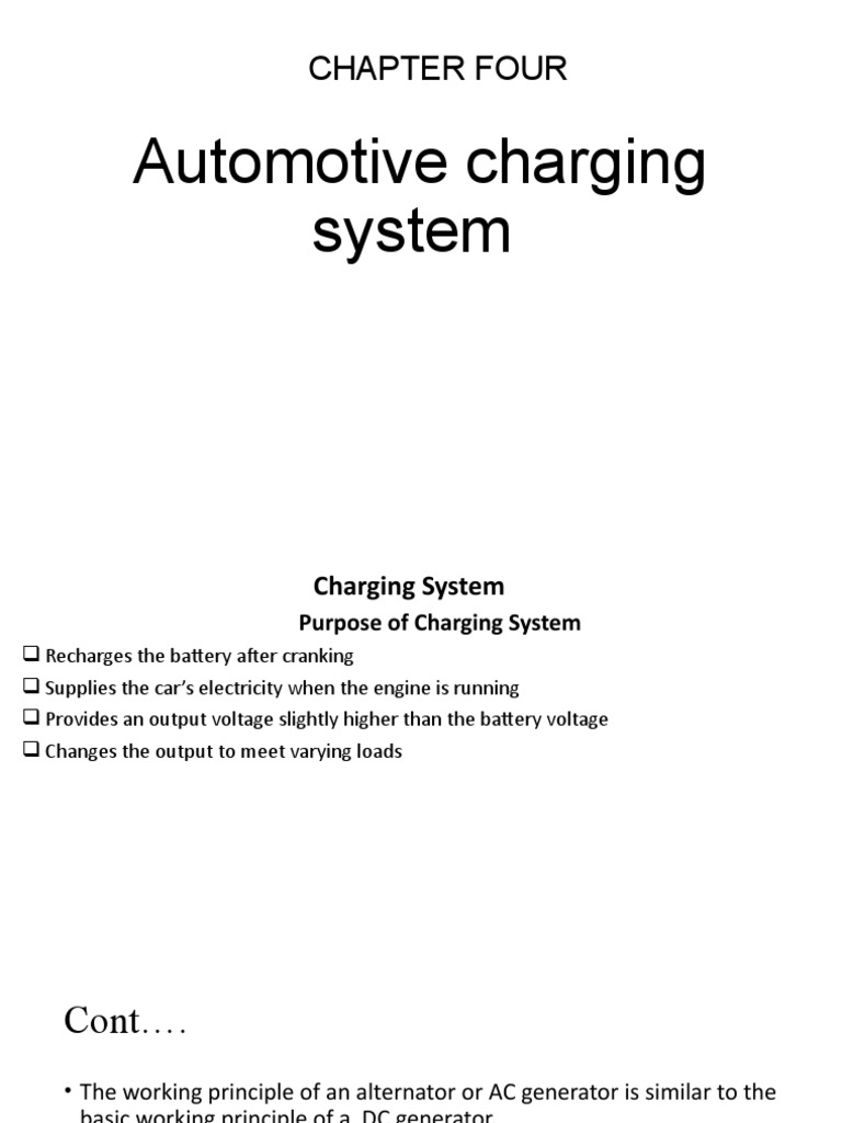 Automotive Charging System: Chapter Four | PDF | Electric Generator ...