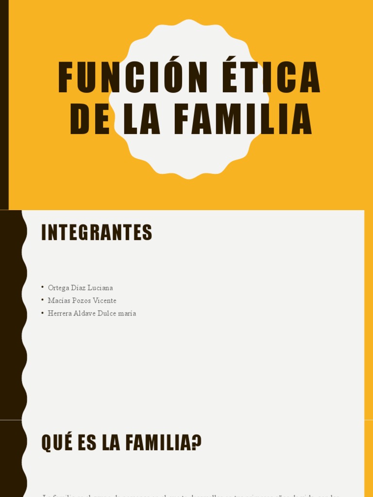 Función Ética de La Familia | PDF | Familia | Sociedad