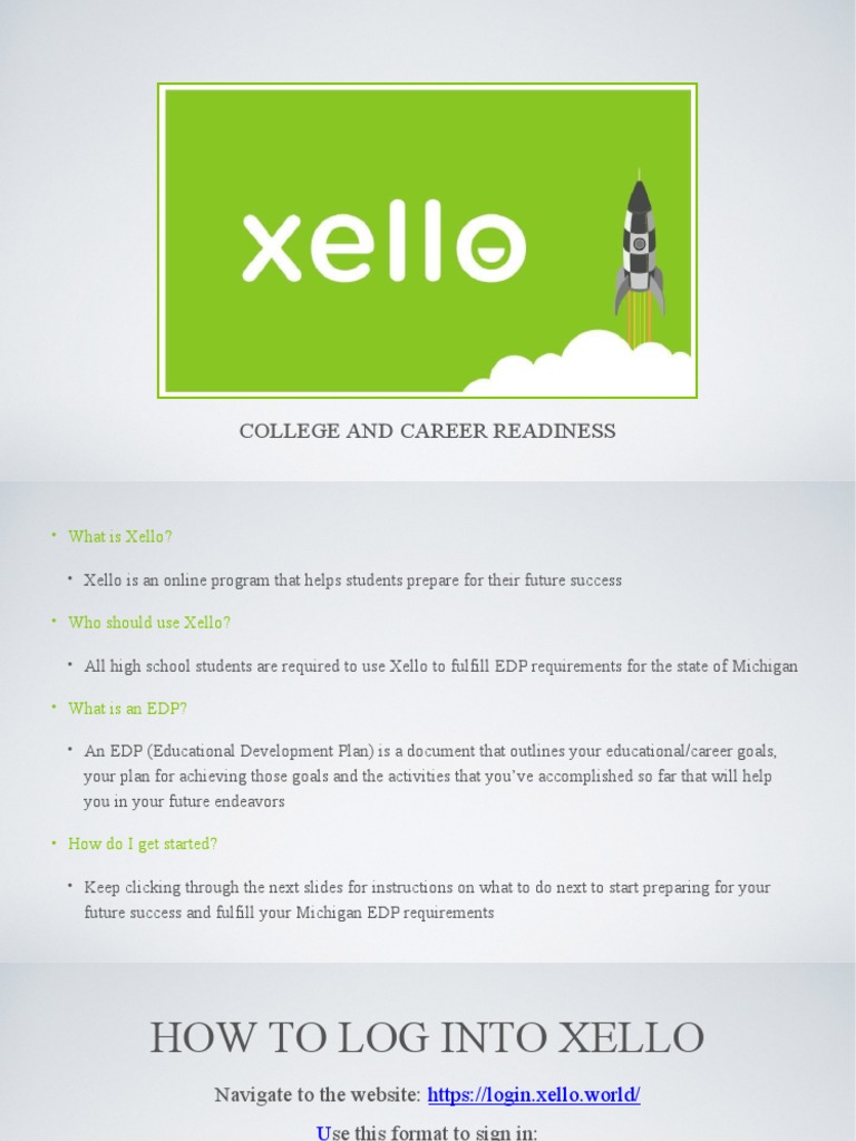 Xello Overview For Students | PDF