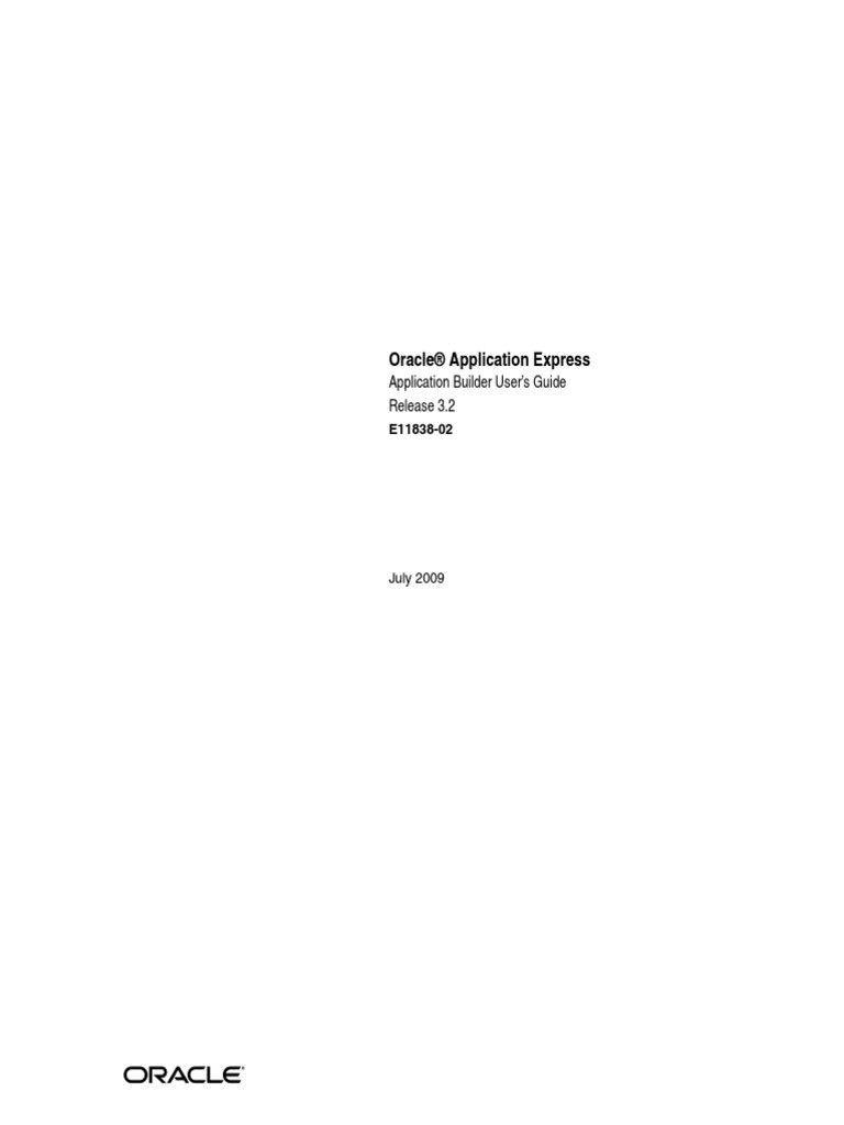 Oracle® Application Express Application Builder User S Guide Release 3 2 Pdf